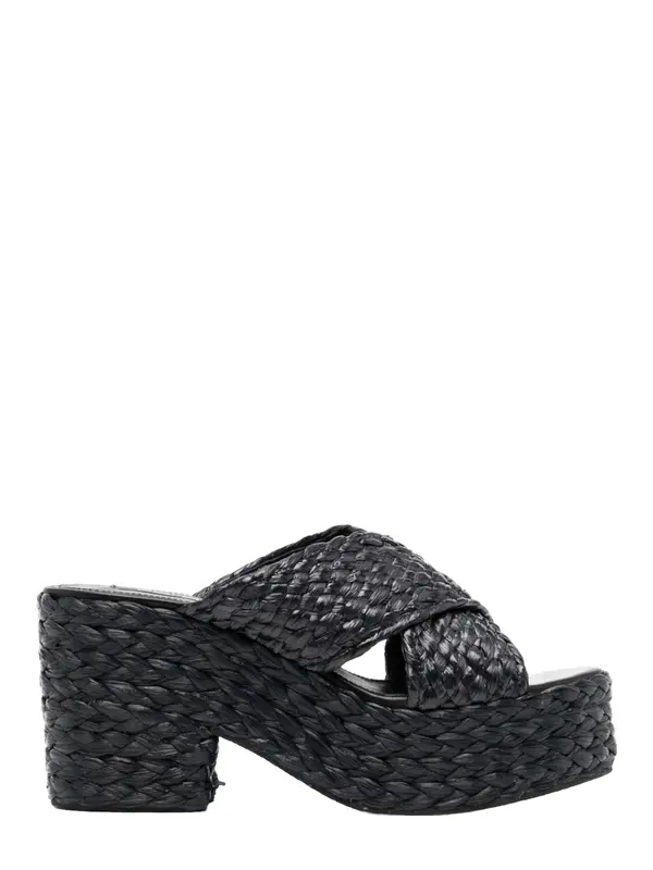 SERGIO ROSSI 85mm Platform Espadrilles - Black