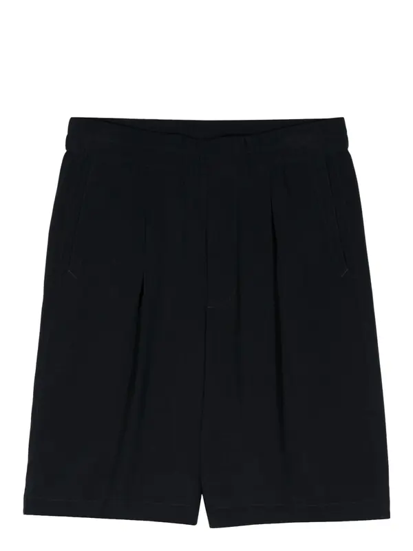 Giorgio Armani Pleat-detail Wide-leg Shorts - Blue