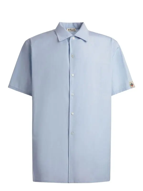 Bally Logo-appliqué Cotton Shirt - Blue