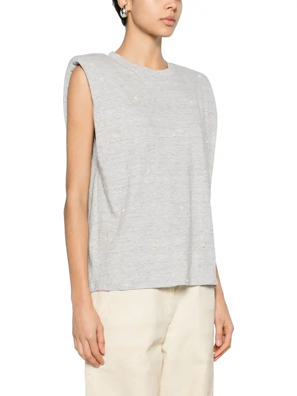 GOLDEN GOOSE Isabel Shoulder-pads T-shirt - Grey