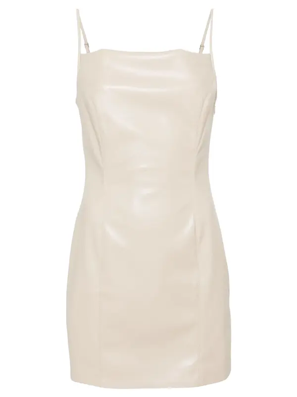 Nanushka Jorie Faux Leather Mini Dress - Neutrals