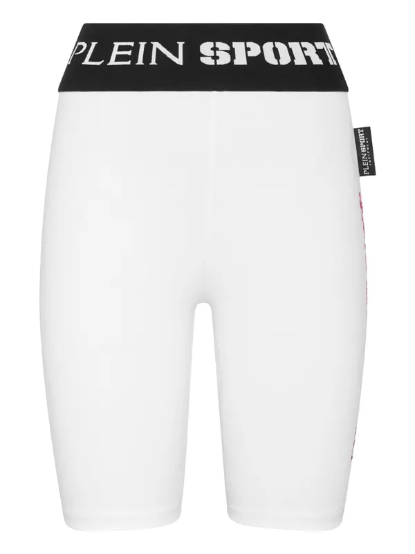 PLEIN SPORT Logo-waistband Cycling Shorts - White