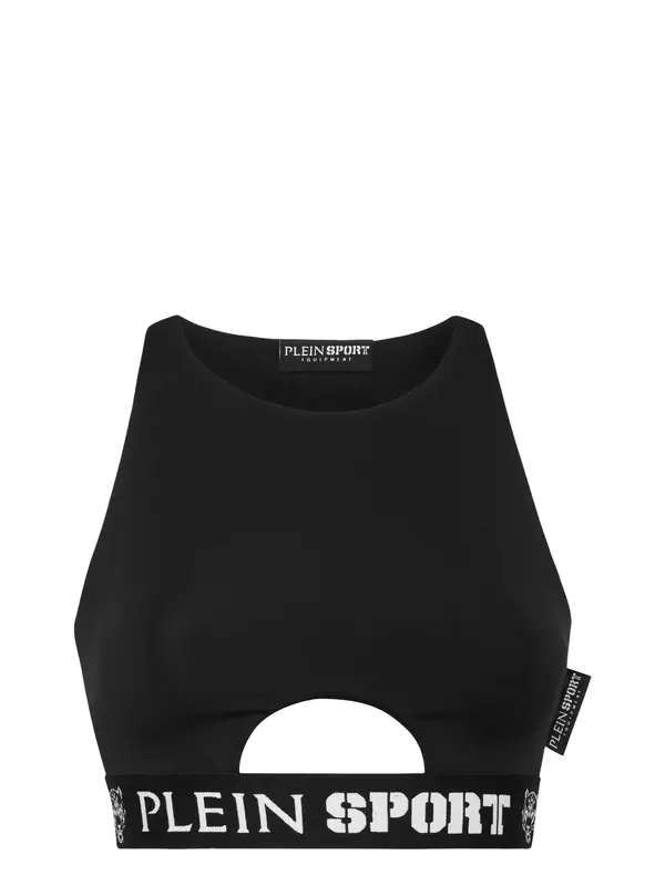 PLEIN SPORT Cut-out Crop Top - Black