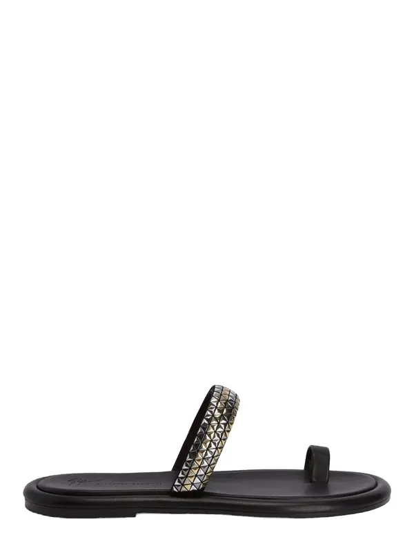 GIUSEPPE ZANOTTI Studded Toe-loop Sandals - Black