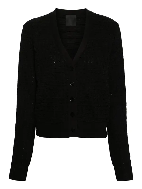 Givenchy 4g-jacquard V-neck Cardigan - Black