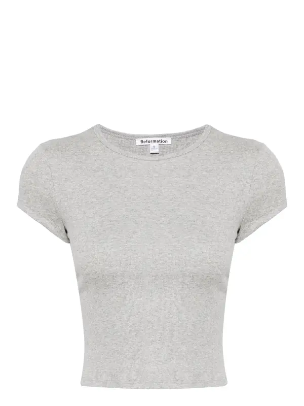 REFORMATION Muse Organic-cotton T-shirt - Grey