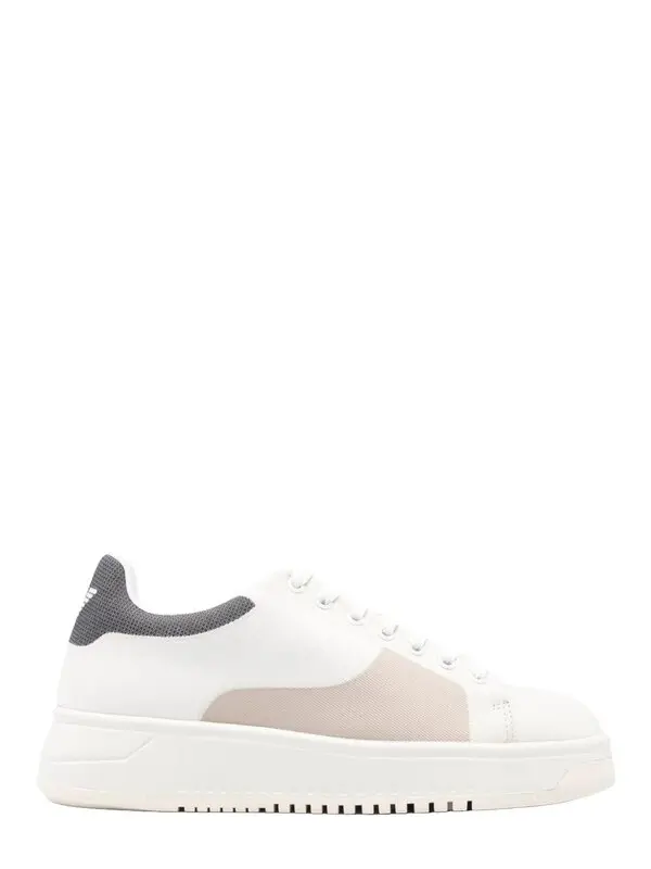 Emporio Armani Colour-block Lace-up Sneakers - Neutrals