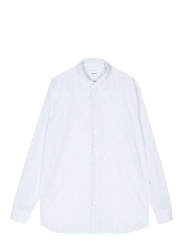 LARDINI Pinstriped Long-sleeve Shirt - White