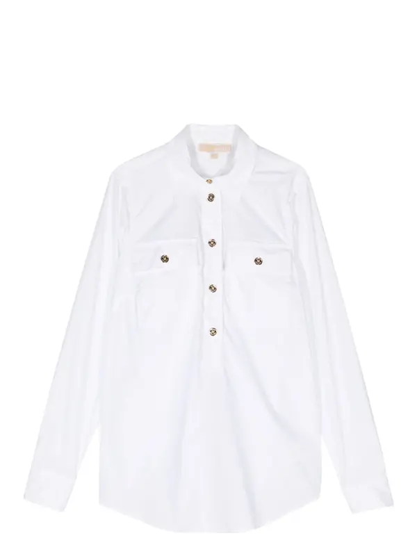 Michael Kors Collared Poplin Blouse - White