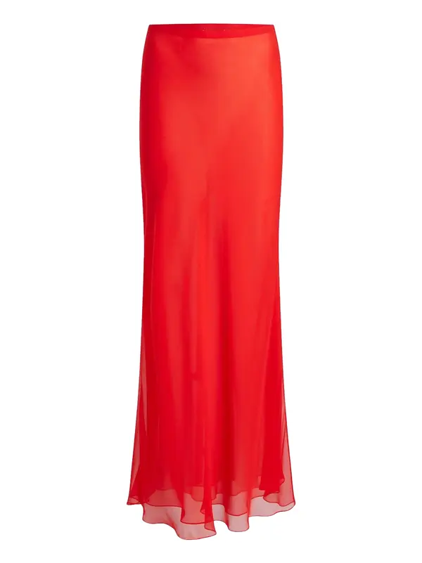 Khaite The Mauva Silk Maxi Skirt - Red