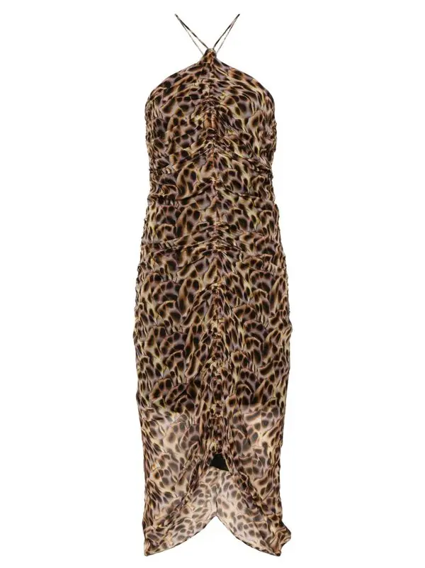 MARANT ETOILE Valdi Leopard-print Midi Dress - Brown