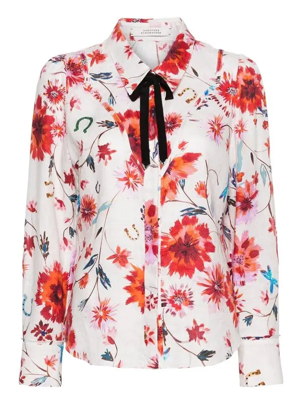 Dorothee Schumacher Floral Print Linen Shirt - Neutrals