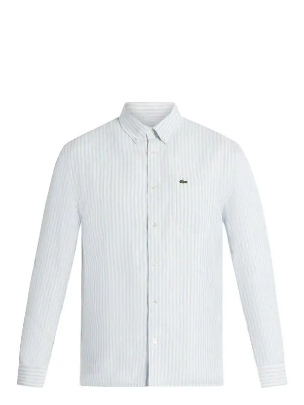 Lacoste Logo-appliqué Striped Shirt - Blue