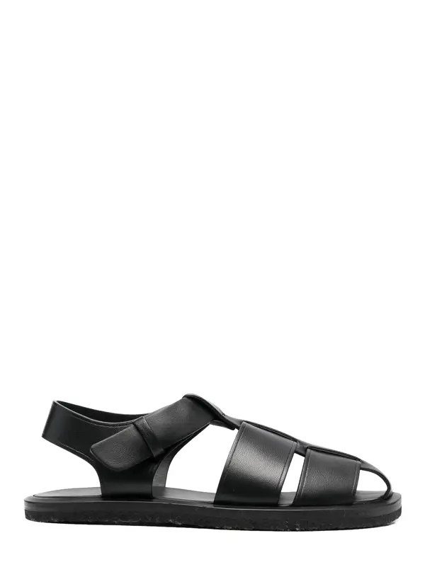 THE ROW Caged Leather Sandals - Black
