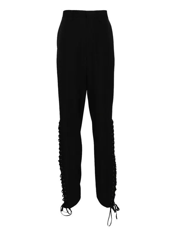 Jean Paul Gaultier Lace-up Wool Trousers - Black