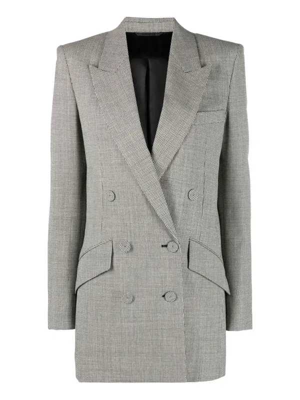 Givenchy Dogtooth Wool Blazer - Black