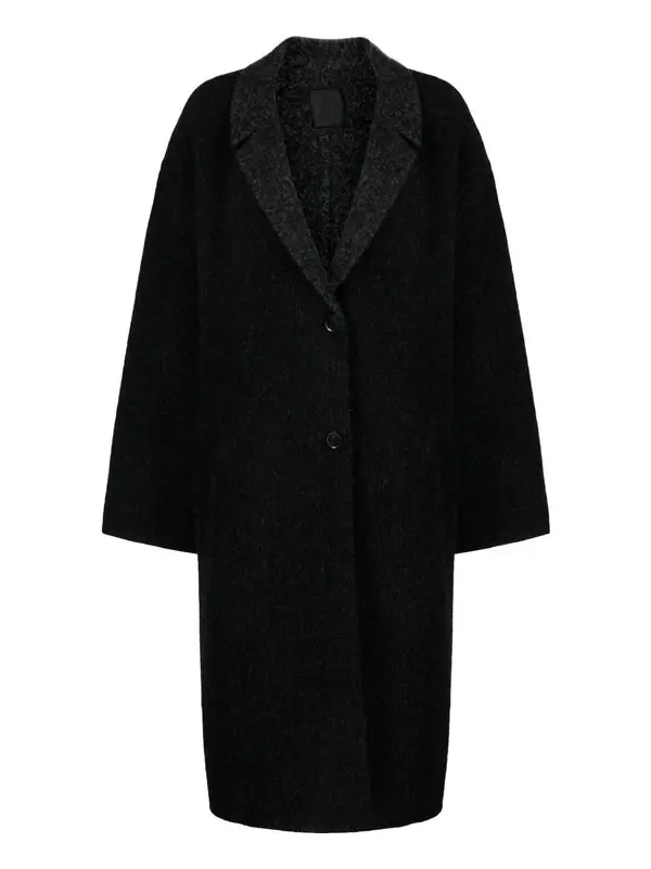 Givenchy Contrasting-lapel Single-breasted Coat - Black