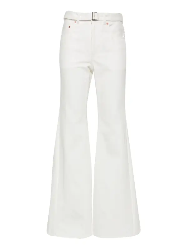 Sacai Mid-rise Flared Jeans - White