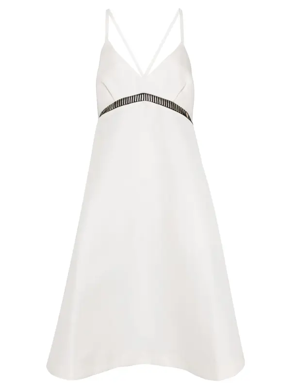 Sacai V-neck Midi Dress - White