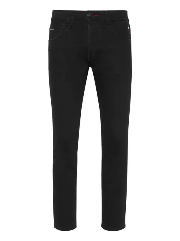 Philipp Plein Lion Circus Low-rise Skinny Jeans - Black