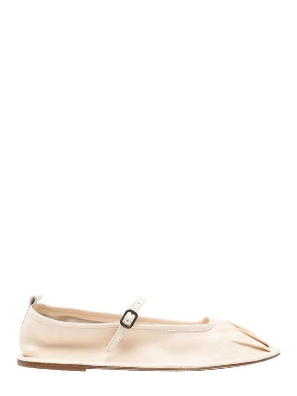 Hereu Dansa Leather Ballerina Shoes - Neutrals