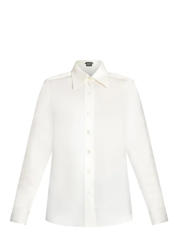 TOM FORD Long-sleeve Silk Shirt - White