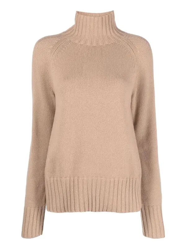 Max Mara Fine-knit High-neck Sweatshirt - Brown