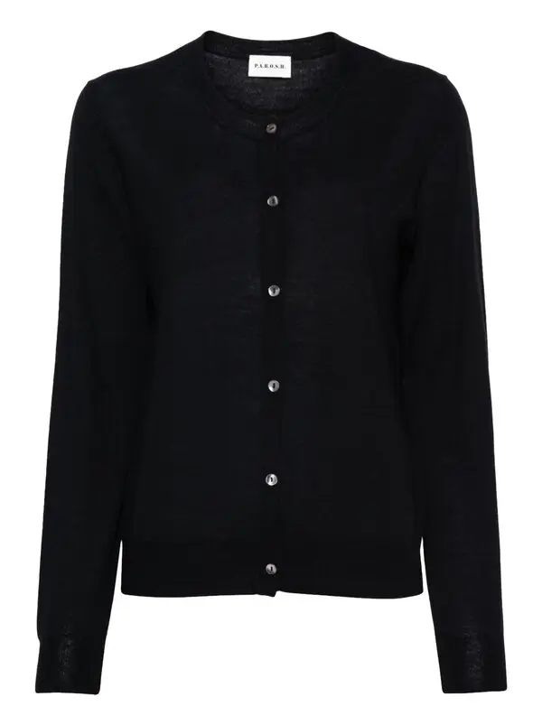P.a.r.o.s.h Linfa Fine-knit Cardigan - Black