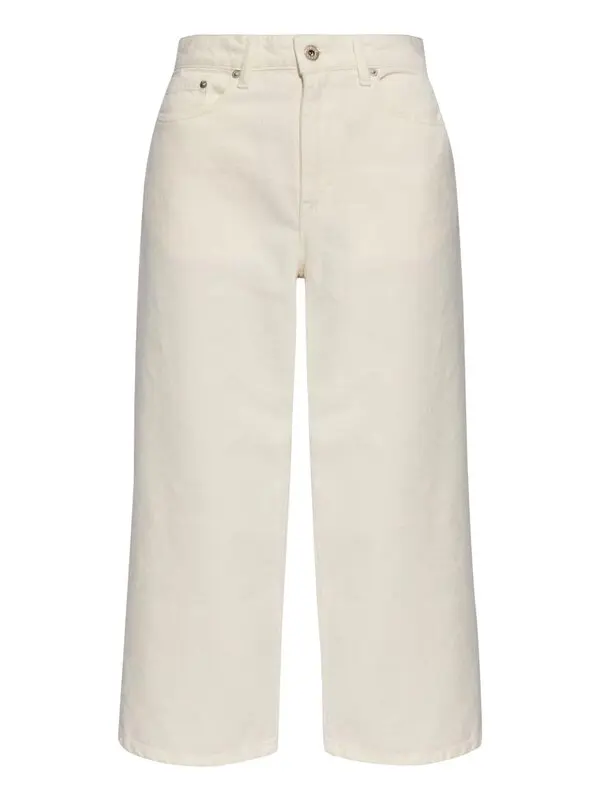 Kenzo High-rise Cropped Wide-leg Jeans - White