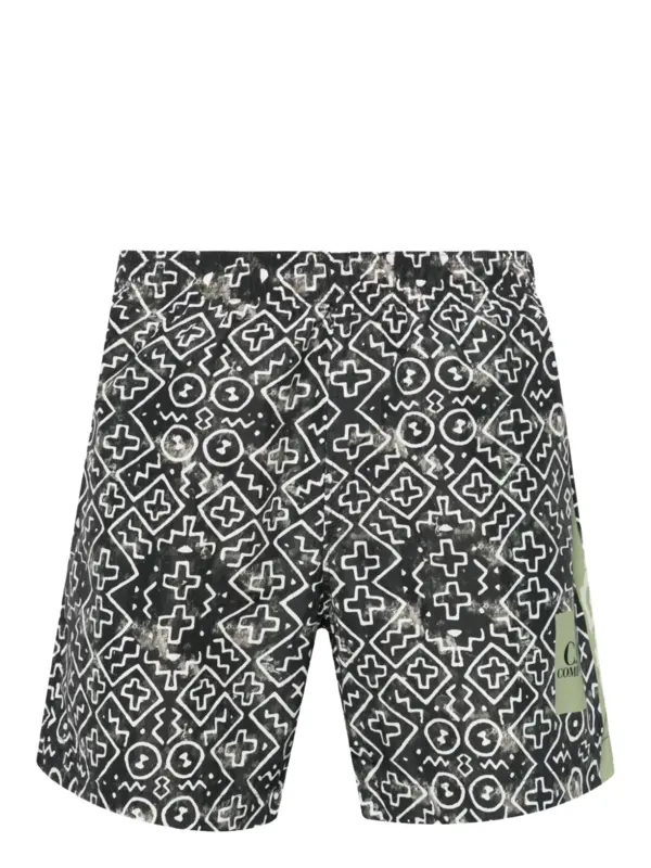 C.P. COMPANY Baja-print Swim Shorts - Green