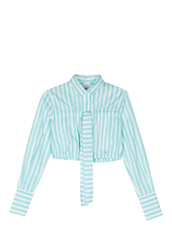 Patou Bow-detail Striped Shirt - Green