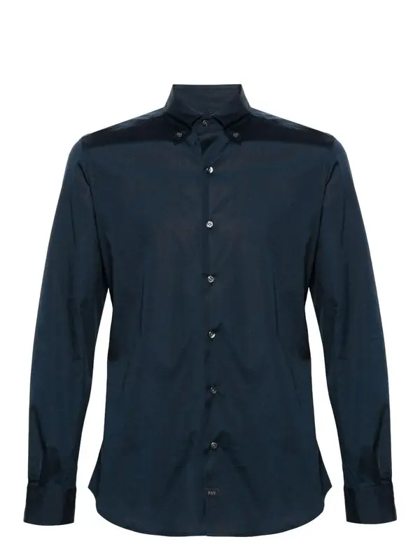 FAY Plain Cotton Shirt - Blue