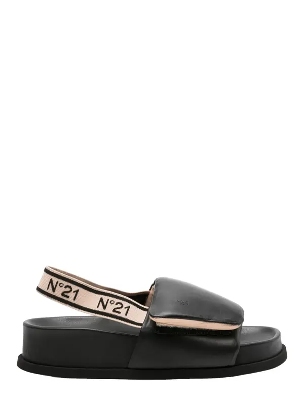 N°21 Logo-debossed Slingback Sandals - Black