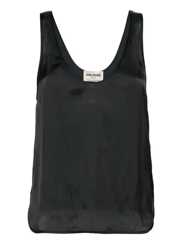 Zadig&Voltaire Carys Satin Tank Top - Black
