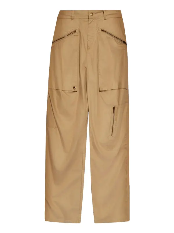 Isabel Marant Jolande Cotton Cargo Trousers - Neutrals