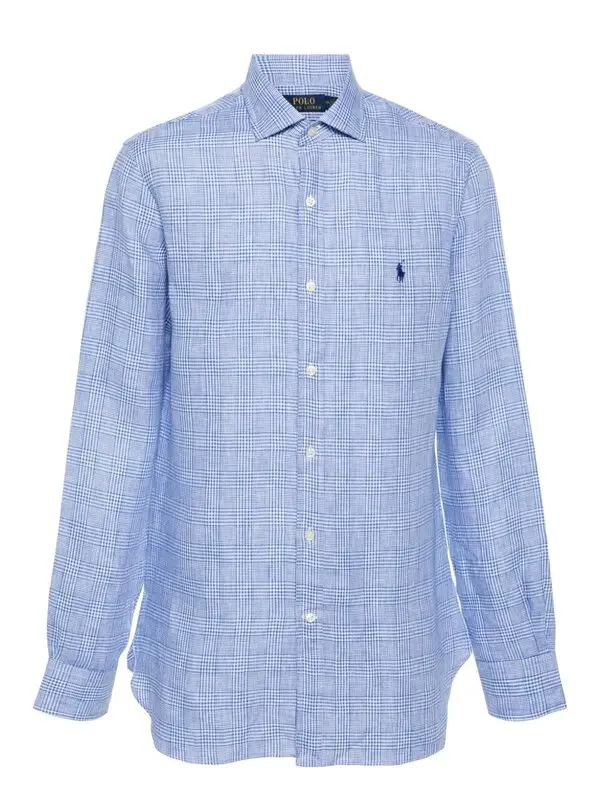 Polo Ralph Lauren Check-pattern Linen Shirt - Blue