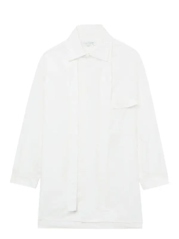 Yohji Yamamoto Scarf-detail Cotton Shirt - White