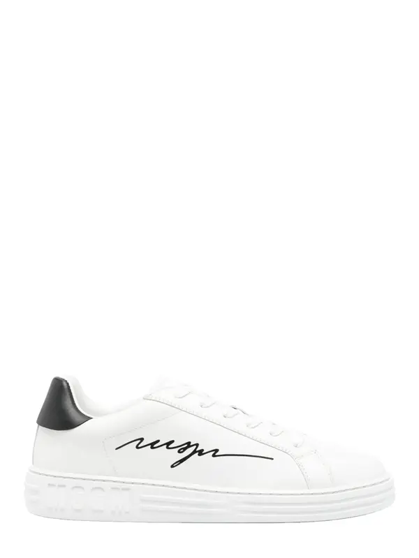 MSGM Iconic Leather Sneakers - White