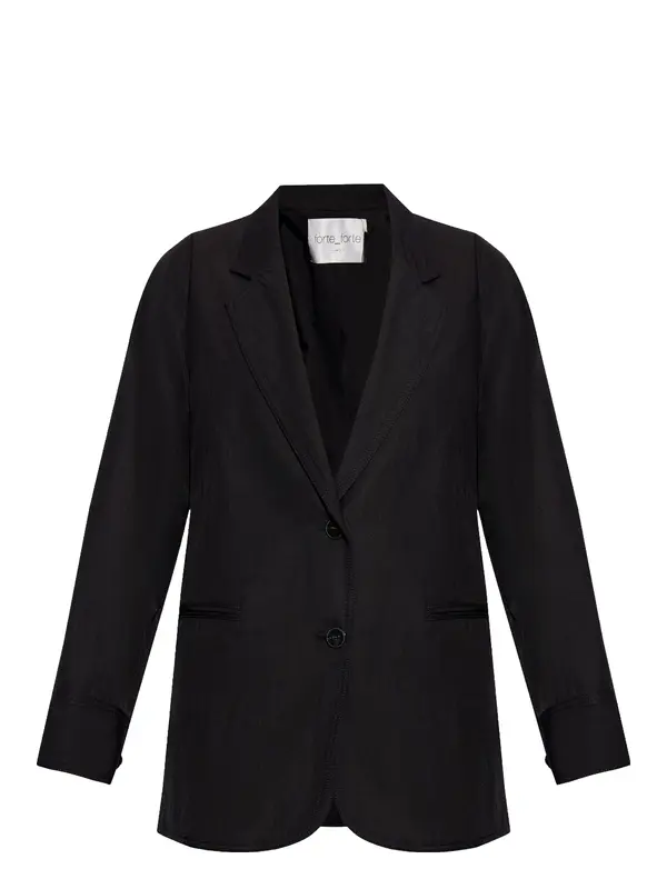 FORTE_FORTE Single-breasted Twill Blazer - Black