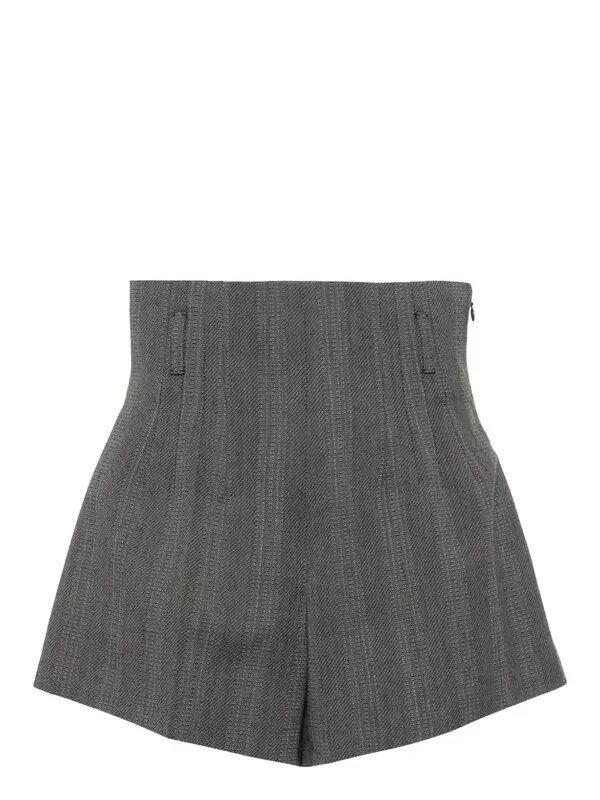 Prada Wool Pleated Shorts - Grey