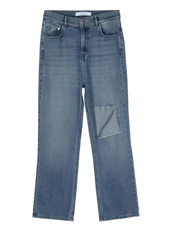 Rokh Ripped Straight-leg Jeans - Blue