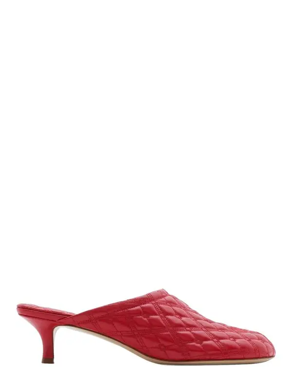 Burberry Quilted Mules - Red