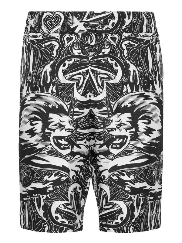 Philipp Plein Circus Silk Shorts - Black