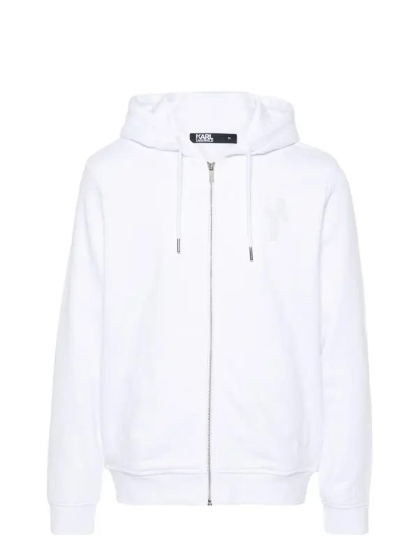 Karl Lagerfeld Ikonik Karl-print Zipped Hoodie - White