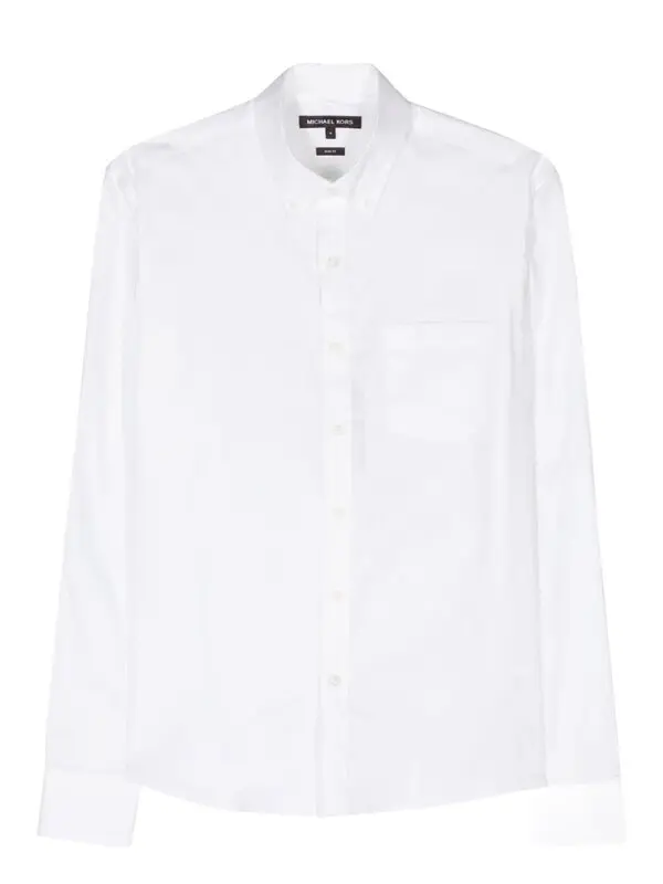 Michael Kors Logo-embroidered Cotton Shirt - White