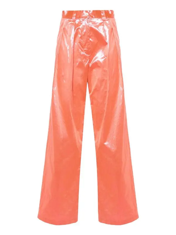 FORTE_FORTE Metallic Straight Trousers - Pink