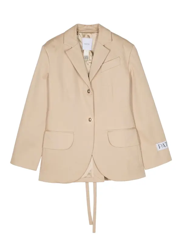 Patou Lace-up Cotton Blazer - Neutrals