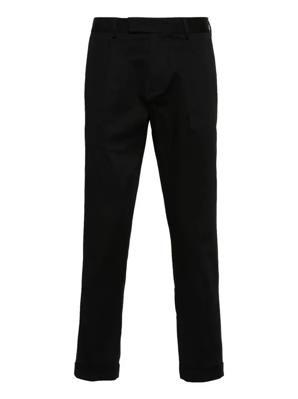 LOW BRAND Pleat-detail Trousers - Black