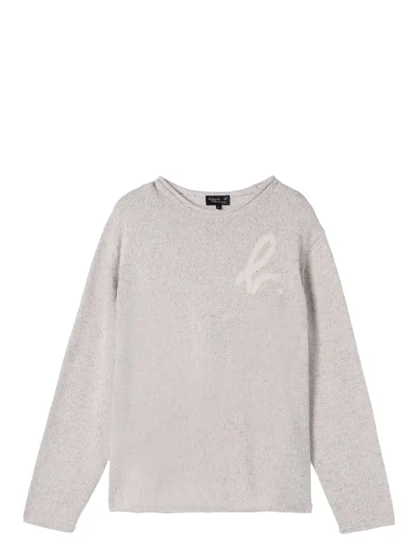 AGNÈS B. Logo-print Knit Jumper - Neutrals