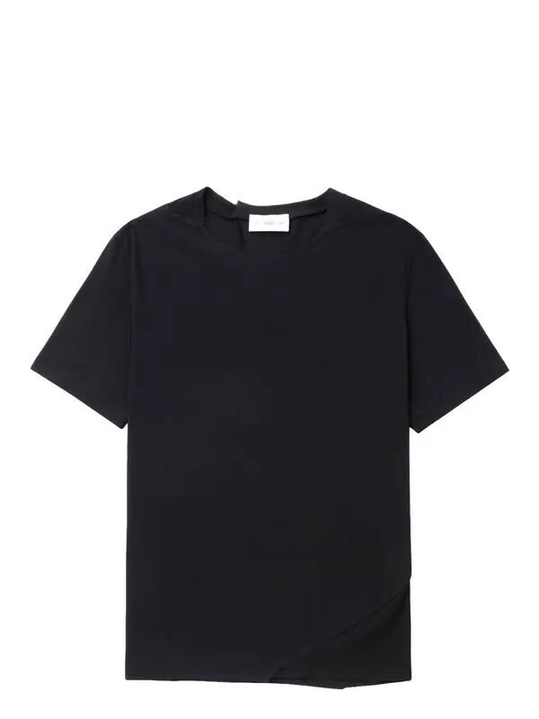 POST ARCHIVE FACTION Round-neck Cotton T-shirt - Black